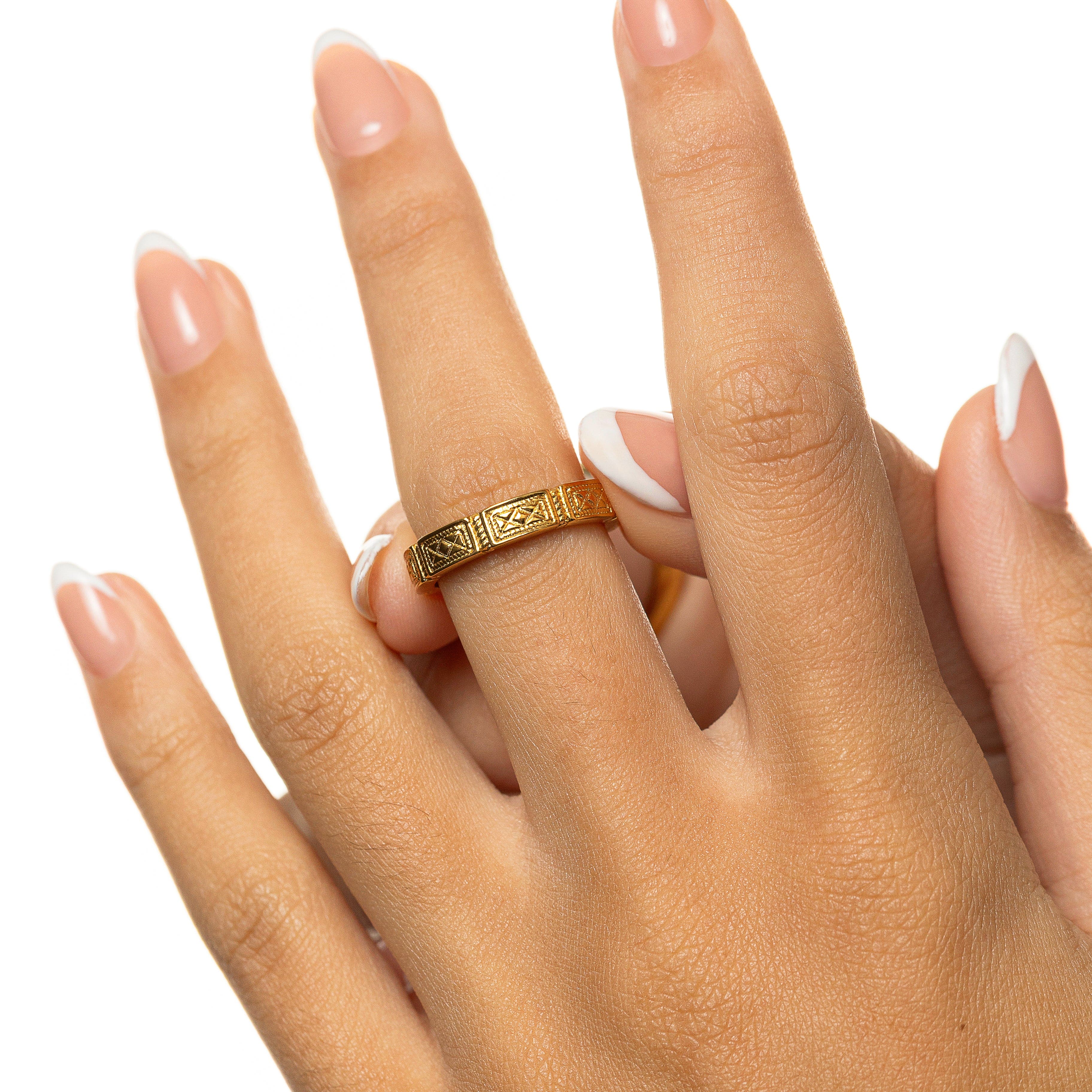 Damascus Tile Ring