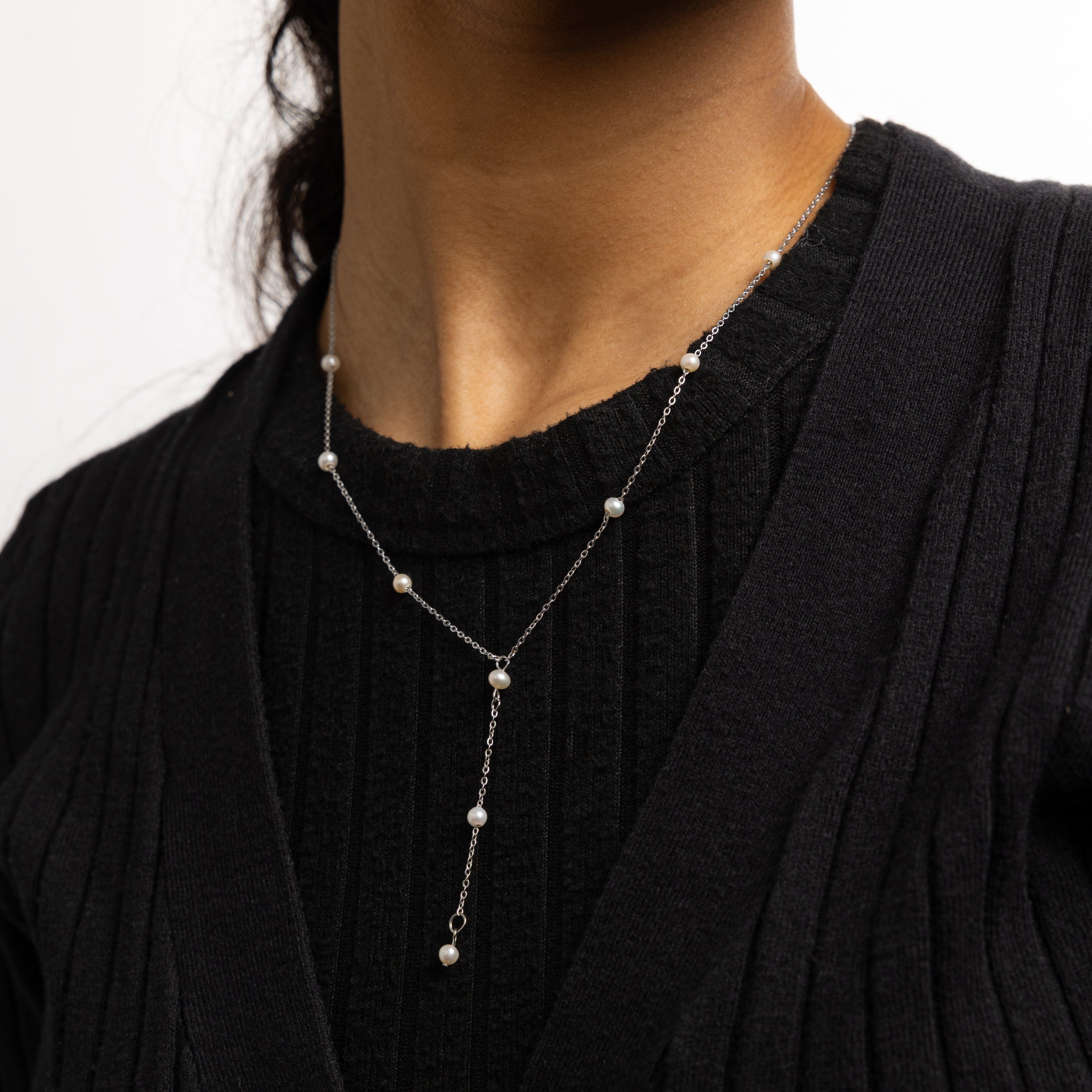 Dotted Pearl Lariat Necklace | Nominal