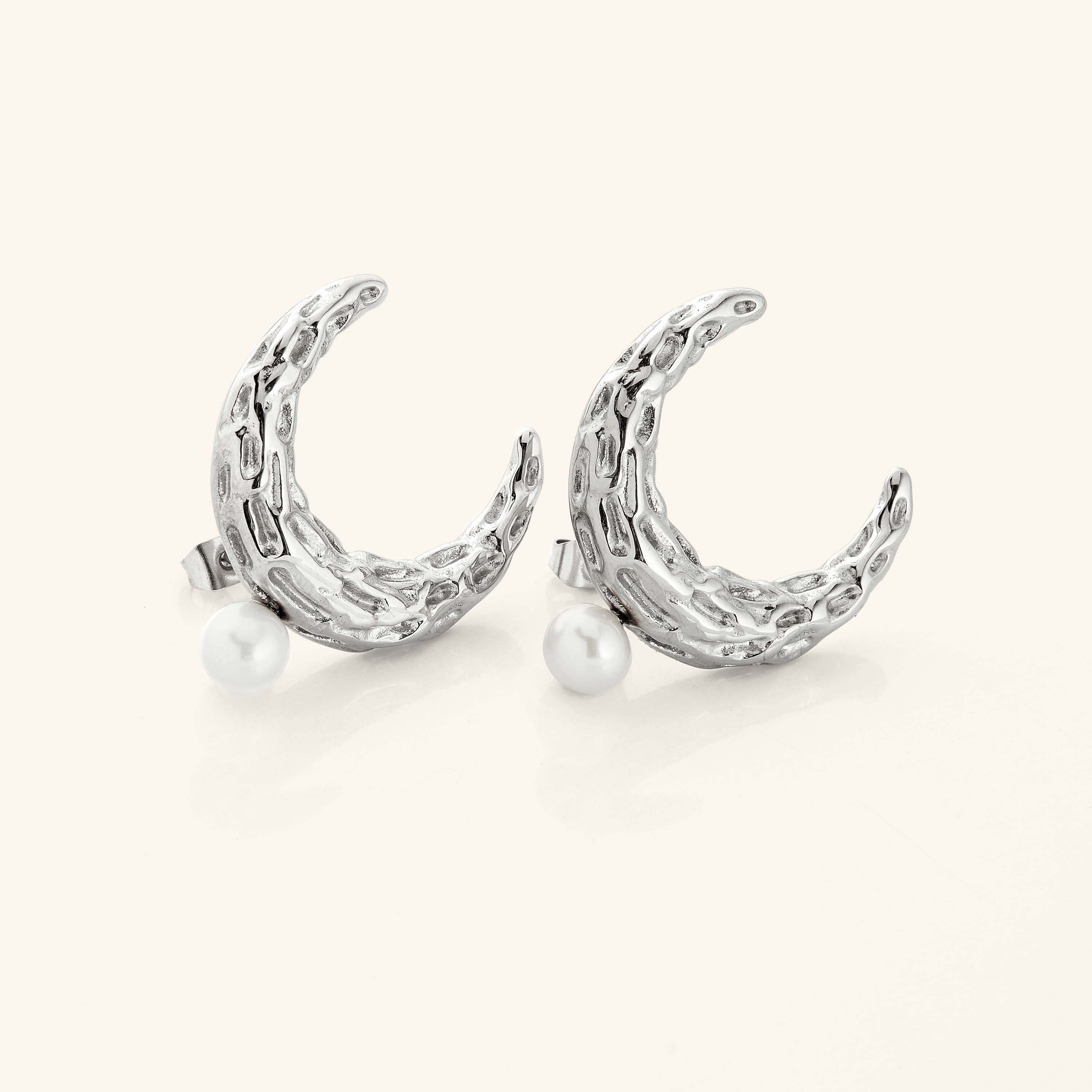 Cascading Pearl Crescent Studs | VELA x Nominal | Nominal